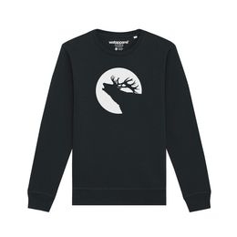 Watapparel Sweatshirt 'R&ouml;hrender Hirsch' male Black size XS