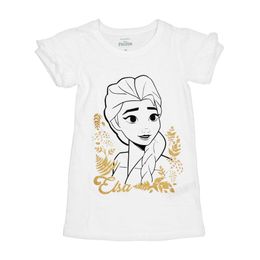Disney T-Shirt 'Frozen' M&auml;dchen Gr&ouml;&szlig;e 134 gold / schwarz / wei&szlig;