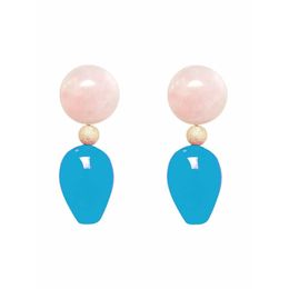 Gemshine Ohrringe 'Rose Blue Drop' Damen Gr&ouml;&szlig;e One Size blau / gold / ros&eacute;