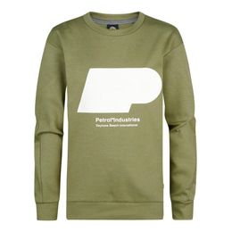 PETROL INDUSTRIES Sweater 'Harborview' Jungen Gr&ouml;&szlig;e 152 gr&uuml;n / wei&szlig;