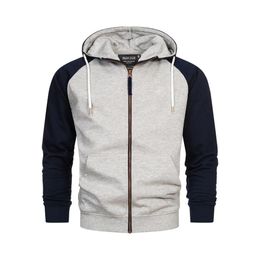 INDICODE JEANS Sweatjacke 'Pulko' Herren Gr&ouml;&szlig;e XL navy / grau