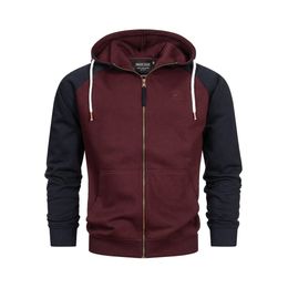 INDICODE Jeans Zip-Up Hoodie ' Pulko ' male Red size XXL