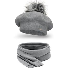 Vivisence Beanie '7035 Set' female Grey size Onesize