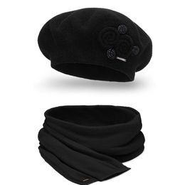 Vivisence Beanie '7037 Set' female Black size Onesize