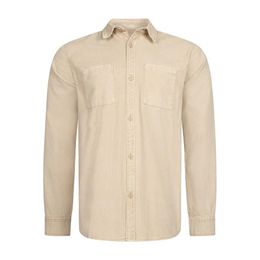 INDICODE Jeans Button Up Shirt 'Thyge' male Beige size XXL