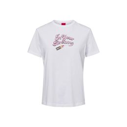 Hugo T-Shirt 'Damacia' Damen Gr&ouml;&szlig;e XL goldgelb / pink / schwarz / wei&szlig;