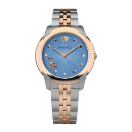 Versace Uhr Damen Gr&ouml;&szlig;e One Size blau / rosegold / silber