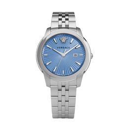 Versace Analog Watch 'V-Urban' male Blue, Silver size One Size