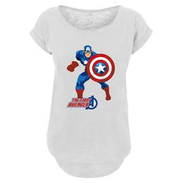 F4NT4STIC T-Shirt 'Marvel Avengers Captain America The First Avenger' Damen Gr&ouml;&szlig;e XXL blau / dunkelblau / rot / wei&szlig;