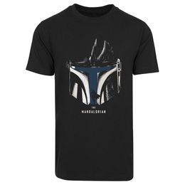 F4NT4STIC T-Shirt 'Star Wars The Mandalorian Helmet Silhouette' Herren Gr&ouml;&szlig;e XXL grau / petrol / schwarz / offwhite