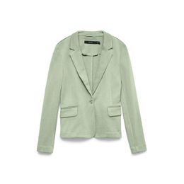 V&eacute;ro Moda Jerseyblazer VERO MODA "VMJULIA LS BLAZER JRS NOOS", Damen, Gr. 34, fog gr&uuml;n, Jersey, Obermaterial: 66% Polyester, 34% Baumwolle, unifarben, regular fit normal, tiefer V-Ausschnitt, Blazer