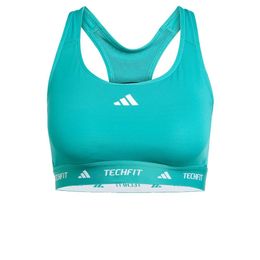 adidas Performance Sport-BH 'TECHFIT' Damen Gr&ouml;&szlig;e L t&uuml;rkis / wei&szlig;