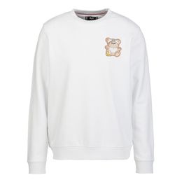 19V69 Italia Sweatshirt 'Nico Teddy' Herren Gr&ouml;&szlig;e XXL hellbraun / gr&uuml;n / wei&szlig;
