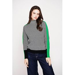 C& Jo Pullover in Schwarz/ Wei&szlig;/ Gr&uuml;n - 68% | Gr&ouml;&szlig;e 38 | Damen-pullover-cardigans