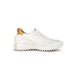 Gabor Leder-Sneakers in Creme/ Orange - 78% | Gr&ouml;&szlig;e 36 | Damen-sneakers