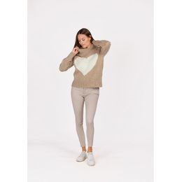 Key Largo Pullover "Feeling" in Beige/ Wei&szlig; - 62% | Gr&ouml;&szlig;e S | Damen-pullover-cardigans