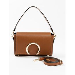 Lia Biassoni Leder-Schultertasche "Solano" in Hellbraun - (B)24 x (H)16 x (T)8 cm - 73% | Damen-taschen