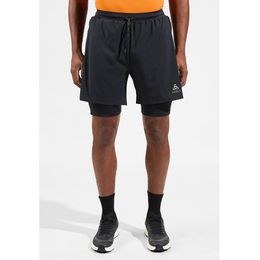 Odlo 2in1-Trainingsshorts "X-Alp Trail 6" in Schwarz - 49% | Gr&ouml;&szlig;e XL | Herren-outdoorhosen