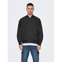 Only & Sons ONLY & SONS Bomberjacke "Gavin" in Schwarz - 46% | Gr&ouml;&szlig;e S | Herren-plussize