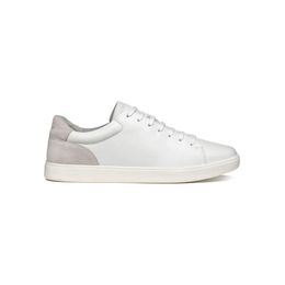 Geox Leder-Sneakers "Avola" in Wei&szlig;/ Grau - 51% | Gr&ouml;&szlig;e 40 | Herrensneakers