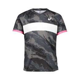 asics Trainingsshirt in Schwarz/ Grau - 60% | Gr&ouml;&szlig;e L | Herren-sportshirts