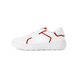 Gabor Leder-Sneakers in Wei&szlig;/ Rot - 58% | Gr&ouml;&szlig;e 37,5 | Damen-sneakers