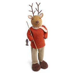 Gry & Sif Dekofigur ''Boy Deer'' in Hellbraun/ Rot - (B)12 x (H)56 x (T)12 cm - 52% | Dekofiguren