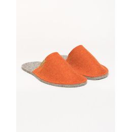 Kitz-Pichler Wollfilz-Hausschuhe "Magicfelt Magic Travel" in Orange/ Grau - 49% | Gr&ouml;&szlig;e 46/47 | Damen-pantoletten