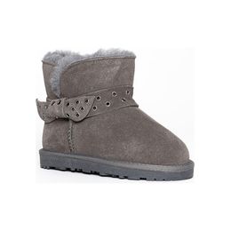 NICEBAY Leder-Winterboots "Esmee" in Grau - 77% | Gr&ouml;&szlig;e 33 | Kinderstiefel
