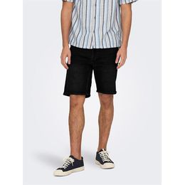 Only & Sons ONLY & SONS Jeansshorts "Weft" in Schwarz - 65% | Gr&ouml;&szlig;e XS | Herren-shorts