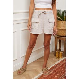 Fleur de Lin Leinen-Shorts "Boristo" in Beige - 71% | Gr&ouml;&szlig;e XL | Shorts