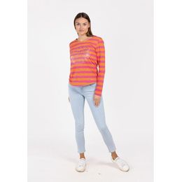 Key Largo Longsleeve "Happiness" in Orange/ Pink - 62% | Gr&ouml;&szlig;e M | Damen-tops