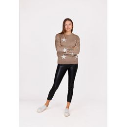 Key Largo Pullover "Twinkle" in Beige/ Wei&szlig; - 65% | Gr&ouml;&szlig;e S | Damen-pullover-cardigans