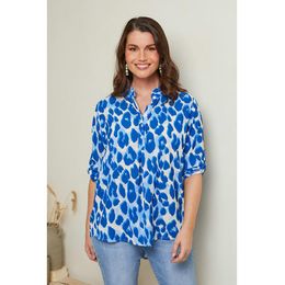 Curvy Lady Bluse in Blau - 65% | Gr&ouml;&szlig;e 44/46 | Damen-blusen