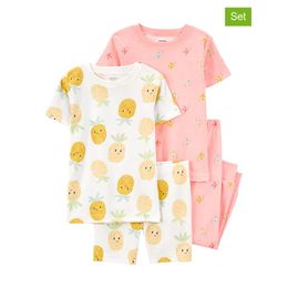 Carter's carter's 2er-Set: Pyjamas in Wei&szlig;/ Orange/ Rosa - 16% | Gr&ouml;&szlig;e 92 | Kinder-waesche