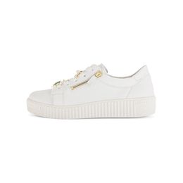 Gabor Leder-Sneakers in Wei&szlig;/ Gold - 62% | Gr&ouml;&szlig;e 37 | Damen-sneakers