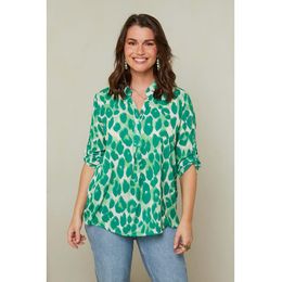 Curvy Lady Bluse in Gr&uuml;n - 71% | Gr&ouml;&szlig;e 44/46 | Damen-blusen
