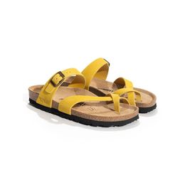 Sunbay Leder-Zehentrenner "Tulipe" in Gelb - 63% | Gr&ouml;&szlig;e 40 | Damen-sandalen