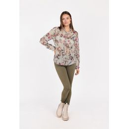 Key Largo Bluse "Maureen" in Creme/ Rosa/ Gr&uuml;n - 61% | Gr&ouml;&szlig;e XS | Damen-blusen
