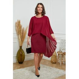 Curvy Lady Kleid in Rot - 64% | Gr&ouml;&szlig;e 40/42 | Damen-kleider