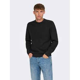 Only & Sons ONLY & SONS Pullover "Tony" in Schwarz - 40% | Gr&ouml;&szlig;e L | Herren-plussize