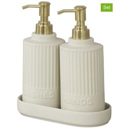 Wenko 3tlg. Set: Seifenspender in Creme - 40% | Badezimmer-accessoires