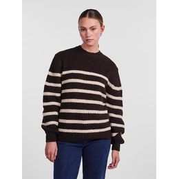 Pieces Pullover in Dunkelbraun/ Beige - 56% | Gr&ouml;&szlig;e M | Damen-pullover-cardigans