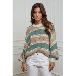 L'armoire de Suzette Pullover in T&uuml;rkis/ Beige - 67% | Gr&ouml;&szlig;e 36/38 | Damen-pullover-cardigans