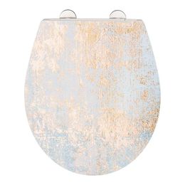 Wenko Absenkautomatik-WC-Sitz "Agate" in Wei&szlig;/ Gold - 43% | Badezimmer-accessoires