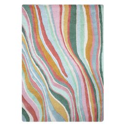 Flair Rugs Woll-Teppich "Abstract Flow" in Pink/ Gr&uuml;n - 57% | Gr&ouml;&szlig;e 200x290 cm |