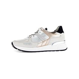 Gabor Leder-Sneakers in Grau/ Beige/ Silber - 59% | Gr&ouml;&szlig;e 38 | Damen-sneakers