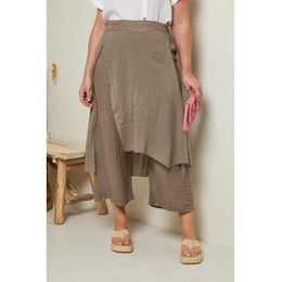 Curvy Lady Leinen-Hose in Taupe - 72% | Gr&ouml;&szlig;e 48/50 | Damenhosen