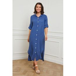 Curvy Lady Leinen-Kleid in Blau - 72% | Gr&ouml;&szlig;e 44/46 | Damen-kleider