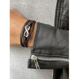 Uomo Leder-Armband in Schwarz/ Braun - 62% | Herren-schmuck